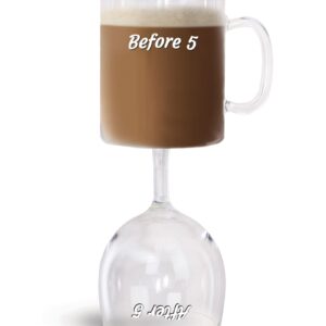 BigMouth Inc. The Before & After 5 Coffee & Wine Glass, 2-In-1 Reversible Novelty Coffee Cup & Wine Glass