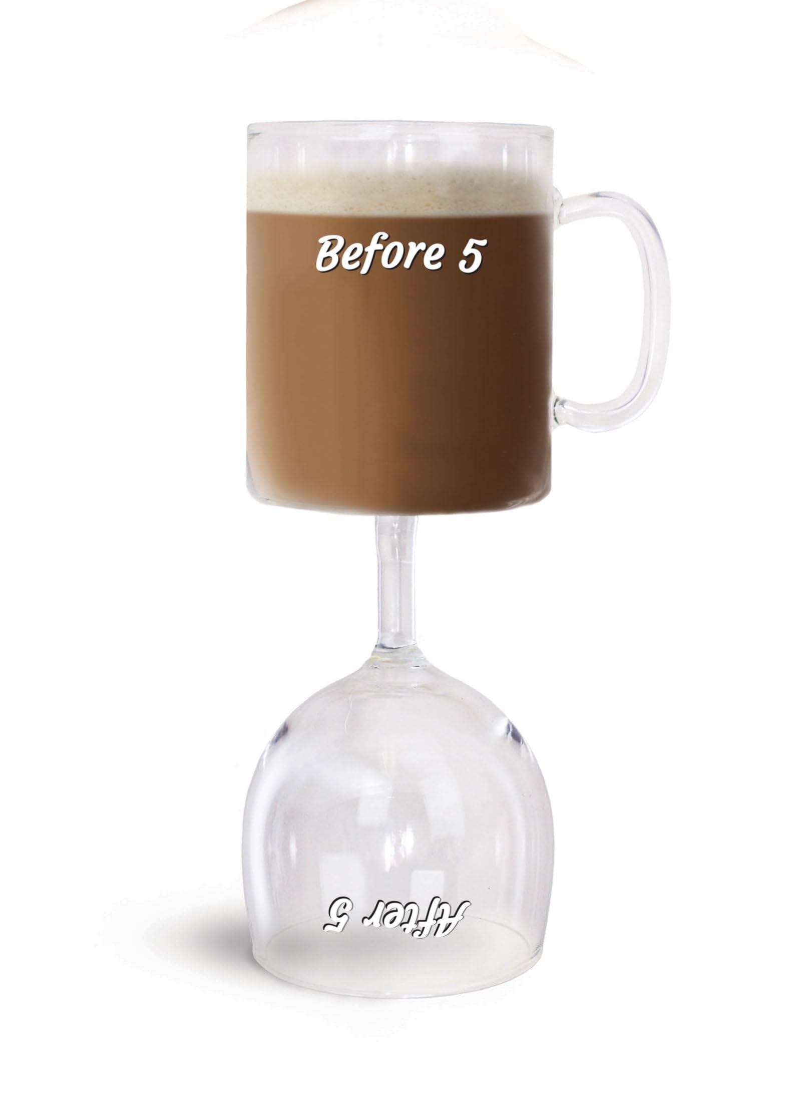 BigMouth Inc. The Before & After 5 Coffee & Wine Glass, 2-In-1 Reversible Novelty Coffee Cup & Wine Glass