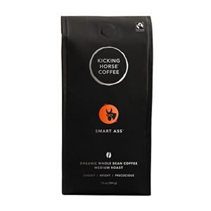 kicking horse coffee, smart ass, medium roast, whole bean, 10 oz