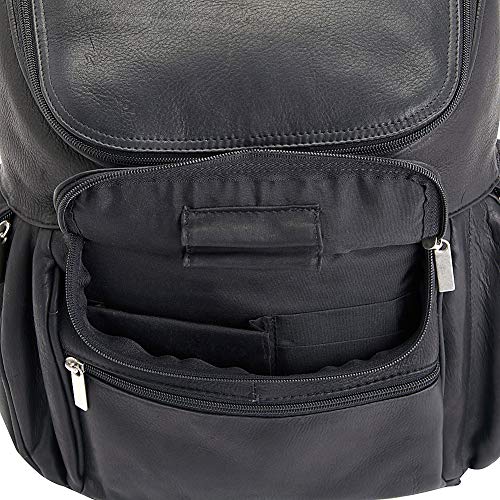 Royce Leather Executive 15" Laptop Backpack Handcrafted in Colombian Leather, Black, One Size