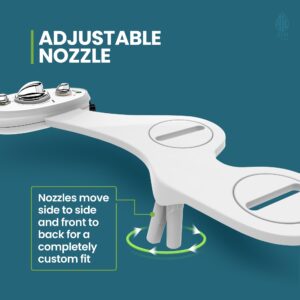 Zen Bidet Attachment with Self-Cleaning Nozzles and Ceramic Valves - 15 Minute DIY Toilet Installation with Picture Instructions