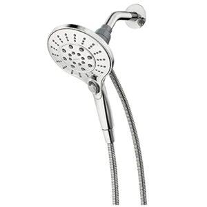 moen engage chrome magnetix six-function 5.5-inch handheld showerhead with magnetic docking system, high-pressure detachable shower head, 26112