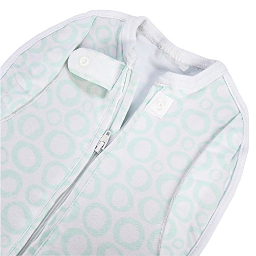 Woombie Convertible Unvented Nursery Swaddling Blankets, Mint O's, 14-19 Pounds