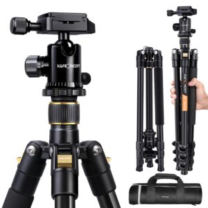 k&f concept 64''/162cm dslr tripod,lightweight and compact aluminum camera tripod with 360 panorama ball head quick release plate for travel and work b234a1+bh-28 (tm2324)