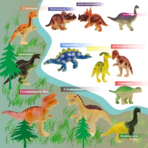 HAPTIME Plastic Assorted Mini Dinosaur Figures, Little Dinosaur Figurine, Small Dino Toy 1.5 inch - 3 inch, Great for Dino Cake Topper, Easter Eggs Filler, Pack of 12