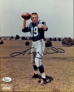 kirkland johnny unitas, 8 by 10 autograph photo on glossy photo paper