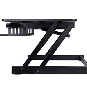 Rocelco 32" Height Adjustable Standing Desk Converter - Quick Sit Stand Up Dual Monitor Riser - Gas Spring Assist Tabletop Computer Workstation - Large Retractable Keyboard Tray - Black (R ADRB)