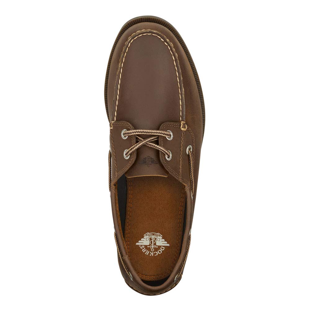 Dockers Men’s Vargas Leather Handsewn Boat Shoe,Rust, 9 M US