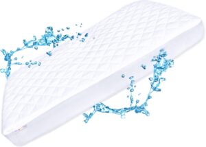 pack n play mattress protector pad - waterproof & noiseless, ultra-soft breathable mattress cover for pack and plays, playards and mini cribs, highly absorbent fitted and dryer safe