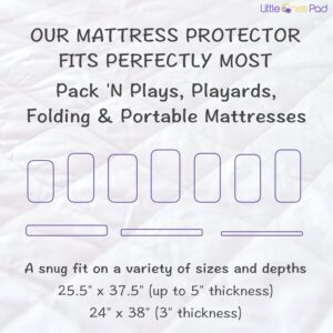 Pack N Play Mattress Protector Pad - Waterproof & Noiseless, Ultra-Soft Breathable Mattress Cover for Pack and Plays, Playards and Mini Cribs, Highly Absorbent Fitted and Dryer Safe