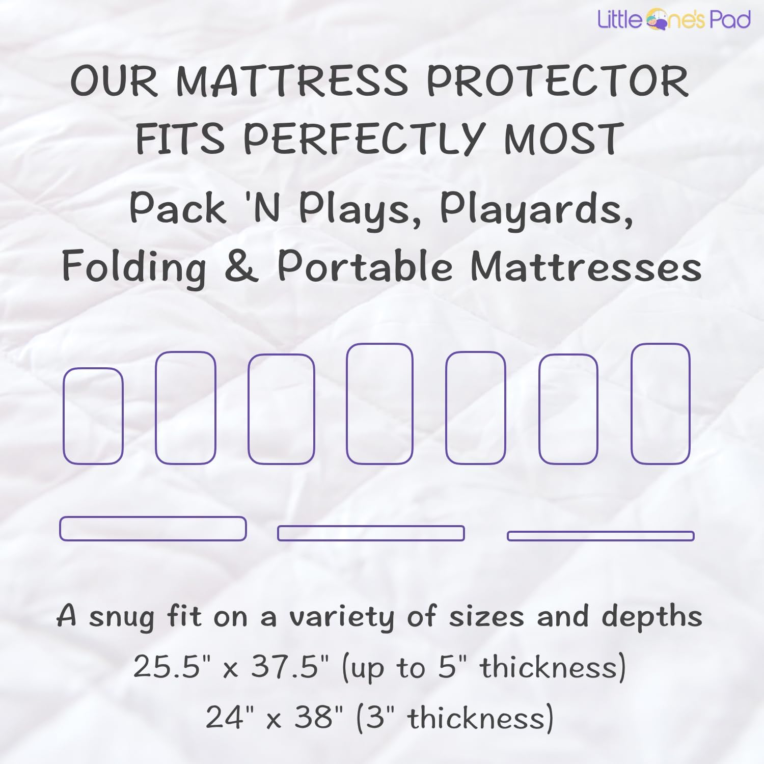 Pack N Play Mattress Protector Pad - Waterproof & Noiseless, Ultra-Soft Breathable Mattress Cover for Pack and Plays, Playards and Mini Cribs, Highly Absorbent Fitted and Dryer Safe