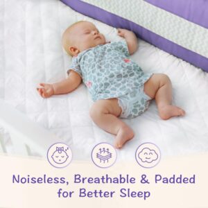 Pack N Play Mattress Protector Pad - Waterproof & Noiseless, Ultra-Soft Breathable Mattress Cover for Pack and Plays, Playards and Mini Cribs, Highly Absorbent Fitted and Dryer Safe