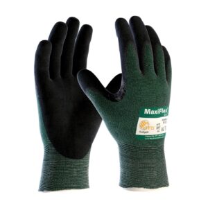 atg 34-8743/xl maxiflex cut - black micro-foam nitrile coated palm and fingers - xlarge - 12 pair per box