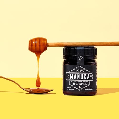 Kiva Manuka Honey UMF 15+ | MGO 514+ |100% Pure New Zealand Honey (8.8oz/250g) | UMF and MGO Certified | GMO-Free | Traceable