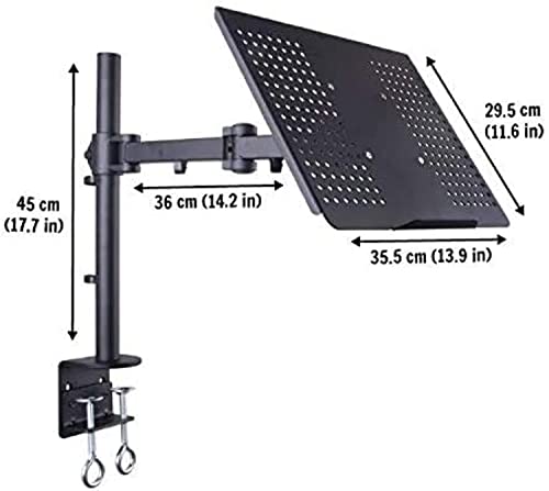 AnthroDesk Laptop/Notebook Desk Stand/Mount with Full Motion Adjustable Extension Arm with Tilt