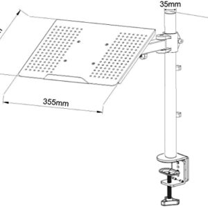 AnthroDesk Laptop/Notebook Desk Stand/Mount with Full Motion Adjustable Extension Arm with Tilt