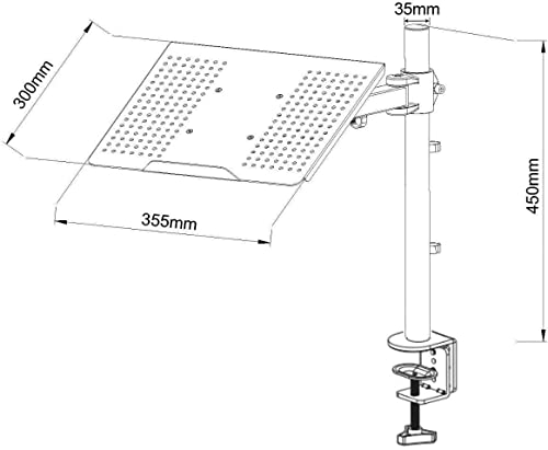 AnthroDesk Laptop/Notebook Desk Stand/Mount with Full Motion Adjustable Extension Arm with Tilt