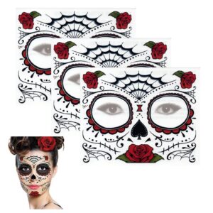 sugar skull temporary tattoo rose design (3 tattoo kits)