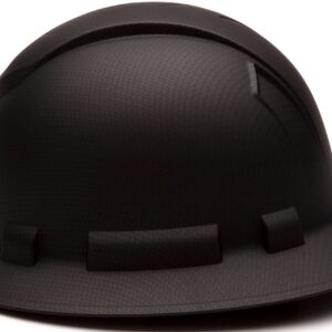 Pyramex Safety Ridgeline Full Brim Hard Hat, 4-Point Ratchet Suspension, Matte Black Graphite Pattern