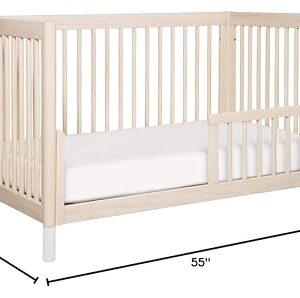 Babyletto Gelato 4-in-1 Convertible Crib with Toddler Bed Conversion in Washed Natural and White, Greenguard Gold Certified