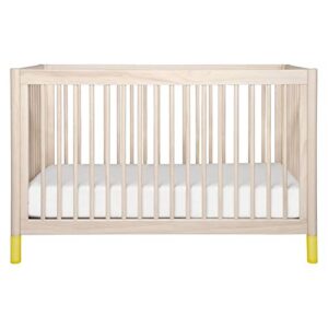 Babyletto Gelato 4-in-1 Convertible Crib with Toddler Bed Conversion in Washed Natural and White, Greenguard Gold Certified