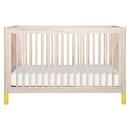 Babyletto Gelato 4-in-1 Convertible Crib with Toddler Bed Conversion in Washed Natural and White, Greenguard Gold Certified