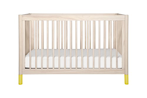 Babyletto Gelato 4-in-1 Convertible Crib with Toddler Bed Conversion in Washed Natural and White, Greenguard Gold Certified