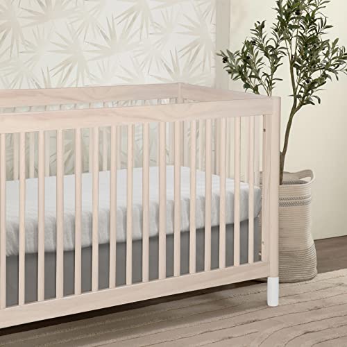 Babyletto Gelato 4-in-1 Convertible Crib with Toddler Bed Conversion in Washed Natural and White, Greenguard Gold Certified