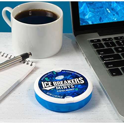 ICE BREAKERS Coolmint Sugar Free Breath Mints Tins, 1.5 oz (8 Count)