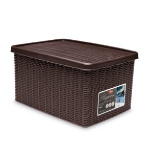 stefanplast elegance storage box, mocha, 29 x 39 x 21 cm