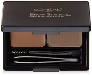 l'oréal paris brow stylist prep and shape pro brow kit, medium to dark, 0.12 oz.