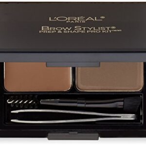 L'Oréal Paris Brow Stylist Prep and Shape Pro Brow Kit, Medium To Dark, 0.12 oz.