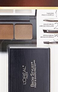 L'Oréal Paris Brow Stylist Prep and Shape Pro Brow Kit, Medium To Dark, 0.12 oz.