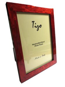 tizo 5" x 7" red wooden frame, made in italy