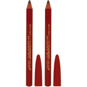 maybelline expert wear twin brow & eye pencils, light brown [104] 2 ea (pack of 4)