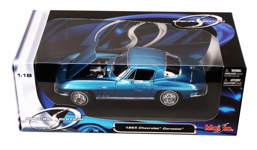 Maisto 1965 Chevy Corvette, Blue 31640BL - 1/18 Scale Diecast Model Toy Car