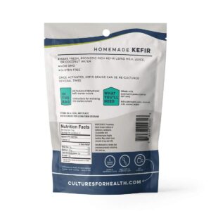 Cultures for Health Kefir Starter Culture | 4 Packets Freeze Dried Starter Powder | Make Kefir with Milk, Water, or Juice | Re-Culture Kefir Probiotic Drinks 2-7x Each | Cultures in Less Than a Day