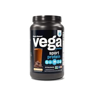 vega premium sport protein mocha protein powder, vegan, non gmo, gluten free plant based protein powder drink mix, nsf certified for sport, 28.6 oz