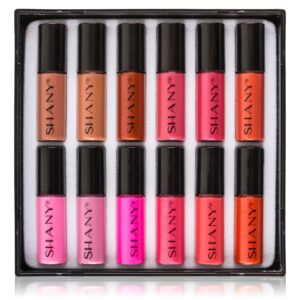 shany all that she wants lip-gloss set - 12 matte, pearl, and shimmer petite lip-gloss set - premium gift packaging