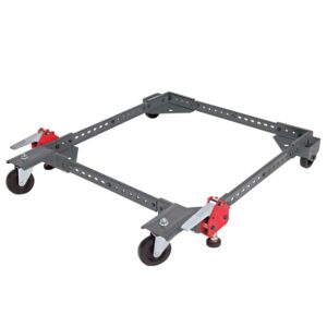 protocol equipment universal rolling base for large power tools and machinery, durable steel construction, adjusts from 12 inches to 33 inches, foot levers lock for stability, 400 lb. capacity