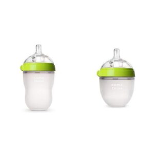 comotomo natural feel baby bottle set, green, (one 8-ounce, one 5-ounce)