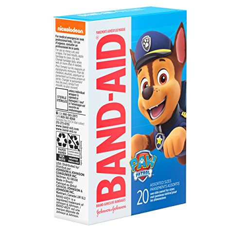 Band-Aid Brand Adhesive Bandages for First Aid, Nickelodeon PAW Patrol, Assorted, 20 ct