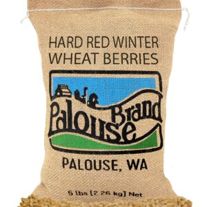 Hard Red Winter Wheat Berries | 5 LBS | Family Farmed in Washington State | Non-GMO Project Verified | 100% Non-Irradiated | Certified Kosher Parve | Field Traced | Burlap Bag