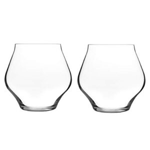 Luigi Bormioli Supremo 15.25 oz Pinot Noir Stemless Wine Glasses (Set of 2), Clear, 11281/02