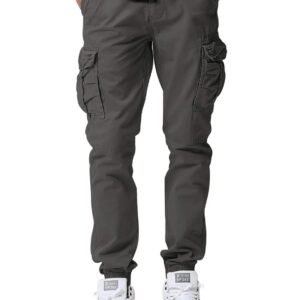 Match Men's Regular Fit Chino Jogger Cargo Pant (36W x 33L, 6539 Army Gray)