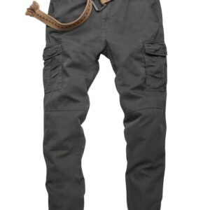 Match Men's Regular Fit Chino Jogger Cargo Pant (36W x 33L, 6539 Army Gray)