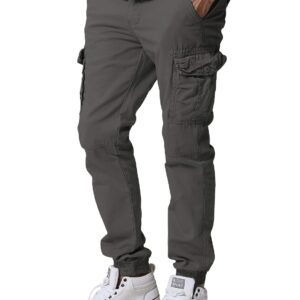 Match Men's Regular Fit Chino Jogger Cargo Pant (36W x 33L, 6539 Army Gray)