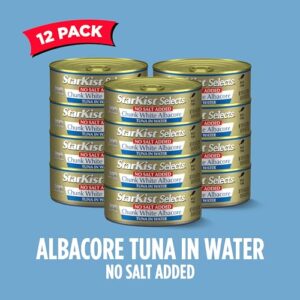 StarKist Selects No Salt Added Chunk White Albacore Tuna in Water - 4.5 oz Can (Pack of 12)