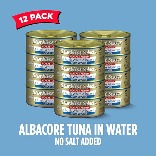 StarKist Selects No Salt Added Chunk White Albacore Tuna in Water - 4.5 oz Can (Pack of 12)