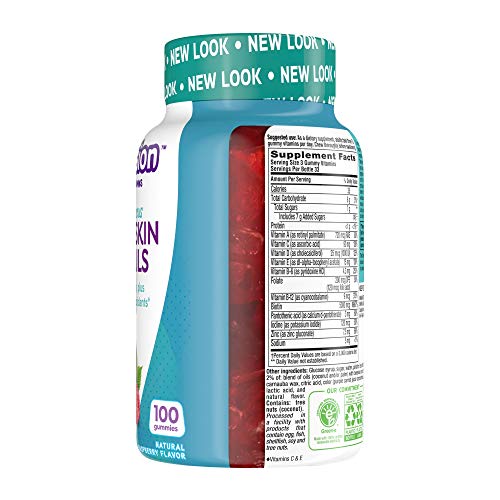 Vitafusion Gorgeous Hair, Skin Nails Multivitamin Gummy Vitamins, plus Biotin and Antioxidant vitamins CE, Raspberry Flavor, 100ct (33 day supply), from America’s Number One Gummy Vitamin Brand